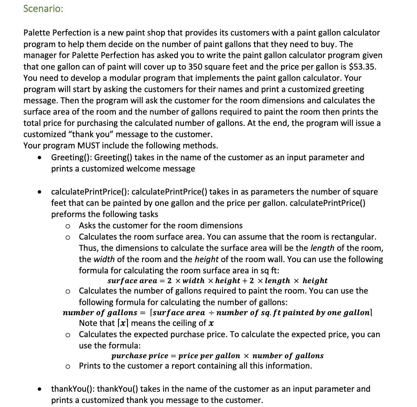 Solved Scenario:Palette Perfection is a new paint shop that | Chegg.com