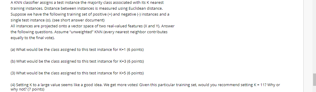 Solved A Knn Classifier Assigns A Test Instance The Majority