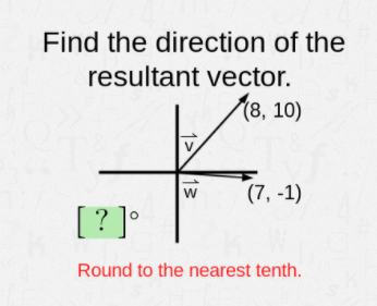 Solved Find the direction of the resultant vector. K Round | Chegg.com