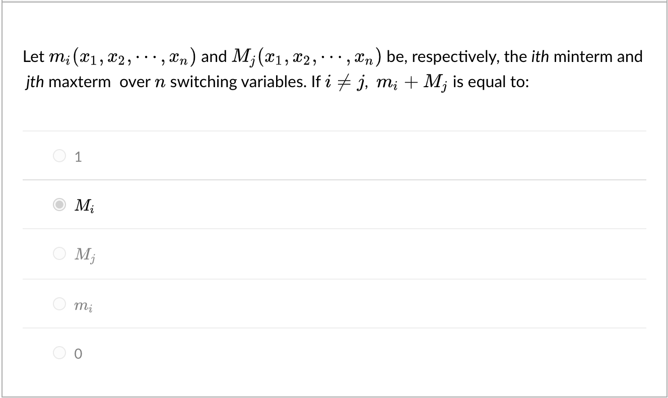Solved Let mi(x1,x2,⋯,xn) and Mj(x1,x2,⋯,xn) be, | Chegg.com