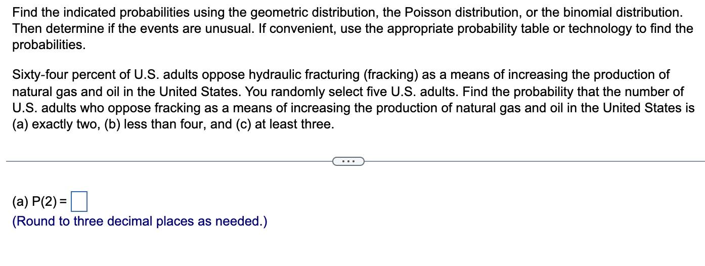 Solved Find the indicated probabilities using the geometric | Chegg.com