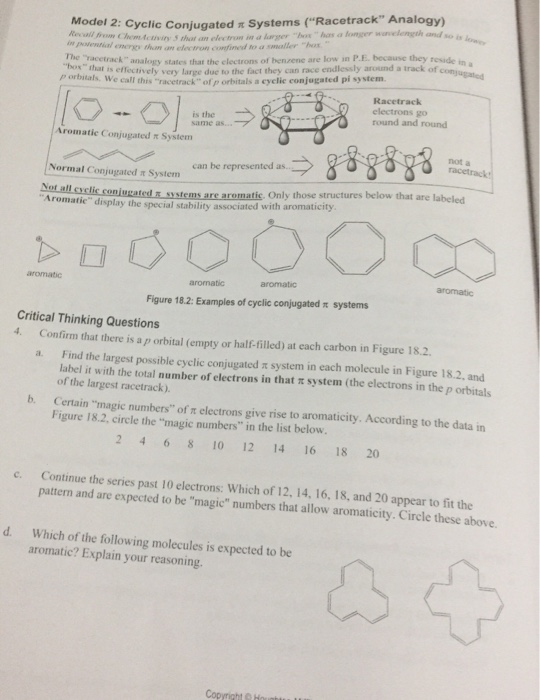 Solved Model 2: Cyclic Conjugated x Systems ("Racetrack" | Chegg.com
