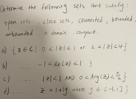 Solved sets 1 Determine the following sets that satisfy: | Chegg.com