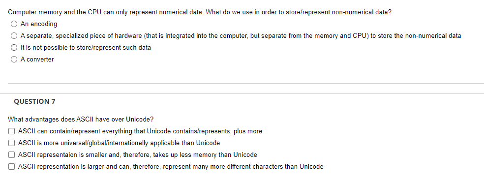 Solved Computer memory and the CPU can only represent | Chegg.com