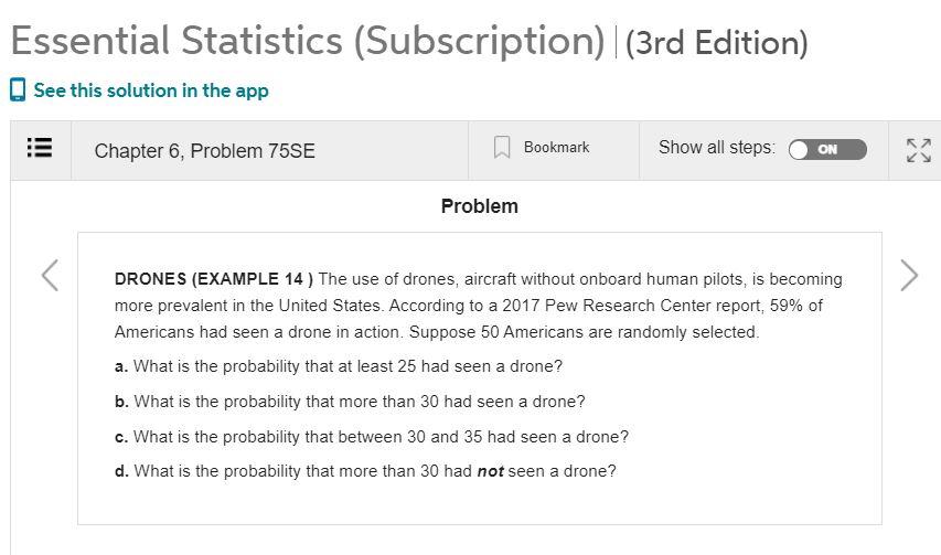 Solved Essential Statistics (Subscription)|(3rd Edition) See | Chegg.com