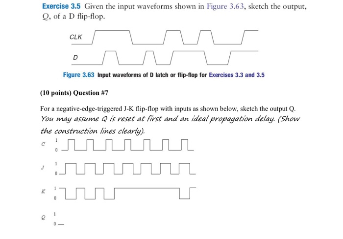 Solved Exercise 35 Given The Input Waveforms Shown In 9821
