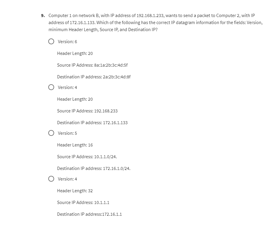 Solved Use the following scenario to answer the 10 questions | Chegg.com