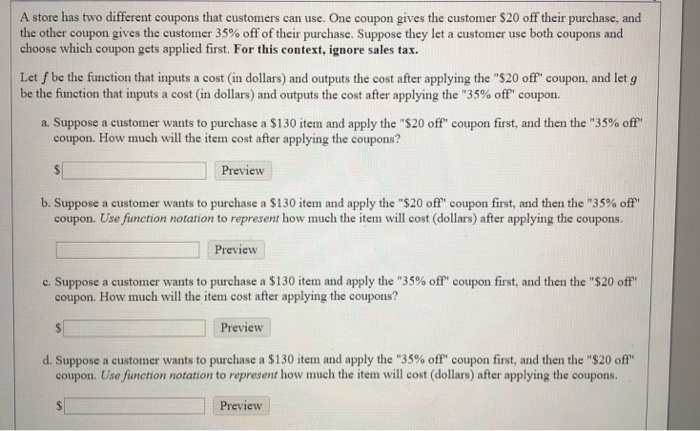 Solved A store has two different coupons that customers can | Chegg.com