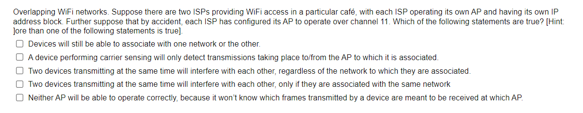 Solved Dverlapping WiFi networks. Suppose there are two ISPs | Chegg.com