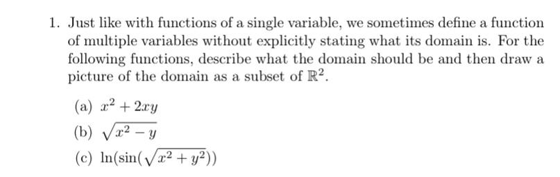 Solved 1. Just like with functions of a single variable, we | Chegg.com
