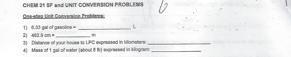 One-step Unit Conversion Problems: 1) 6.33gal of | Chegg.com