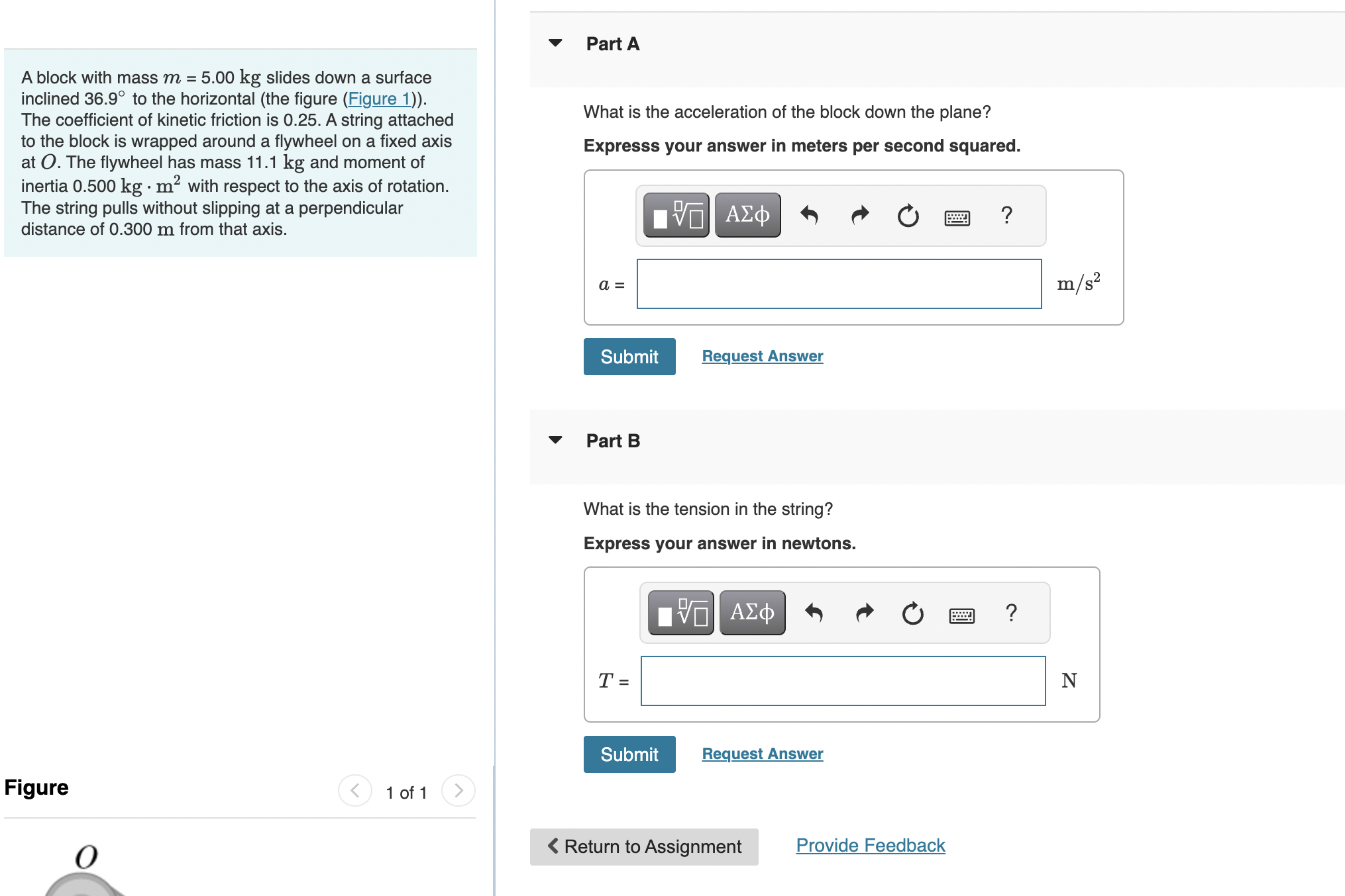 Solved Part AA block with mass m=5.00kg ﻿slides down a | Chegg.com