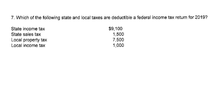 Solved 7. Which of the following state and local taxes are | Chegg.com