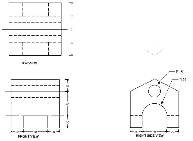 Solved Draw the isometric drawing (30 degrees) of the | Chegg.com