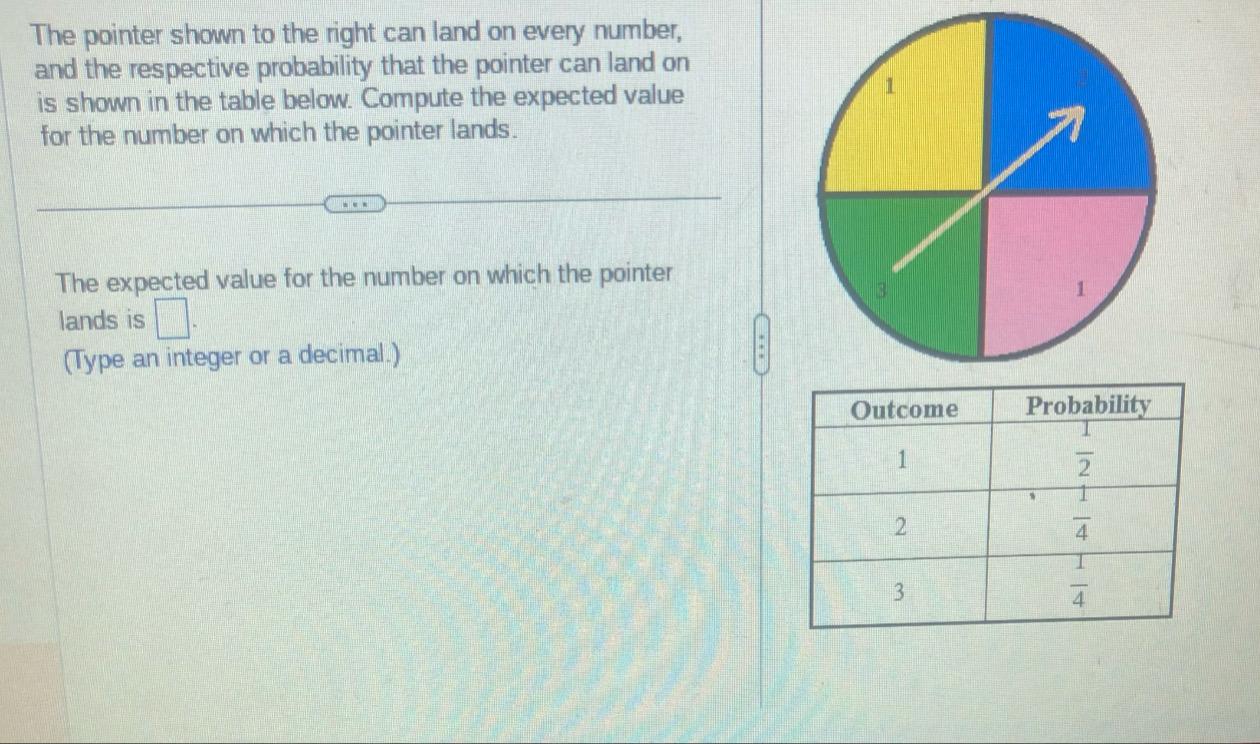 Solved The pointer shown to the right can land on every | Chegg.com