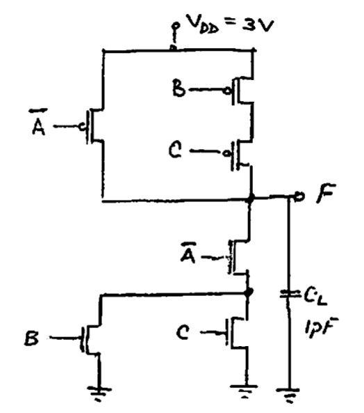 Solved For the composite CMOS logic gate below, | Chegg.com