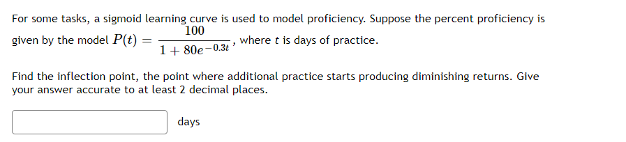 Solved For some tasks, a sigmoid learning curve is used to | Chegg.com