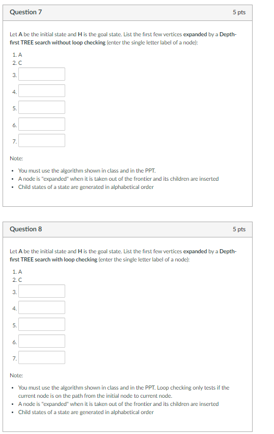 Solved Question 7 5 pts Let A be the initial state and His | Chegg.com