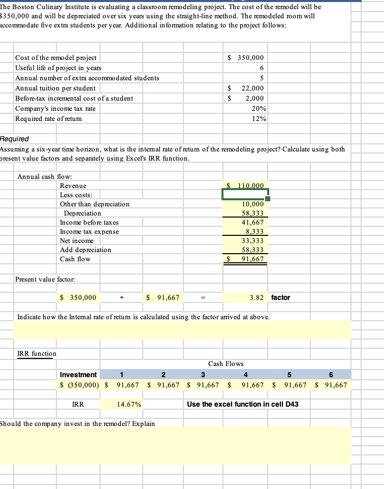 Solved The Boston Culinary Institute is evaluating a | Chegg.com