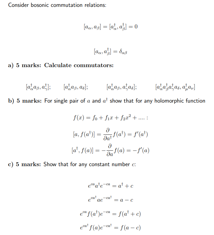 Solved Consider bosonic commutation relations: | Chegg.com