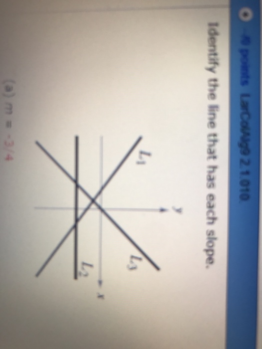 Solved Identify the line that has each slope | Chegg.com