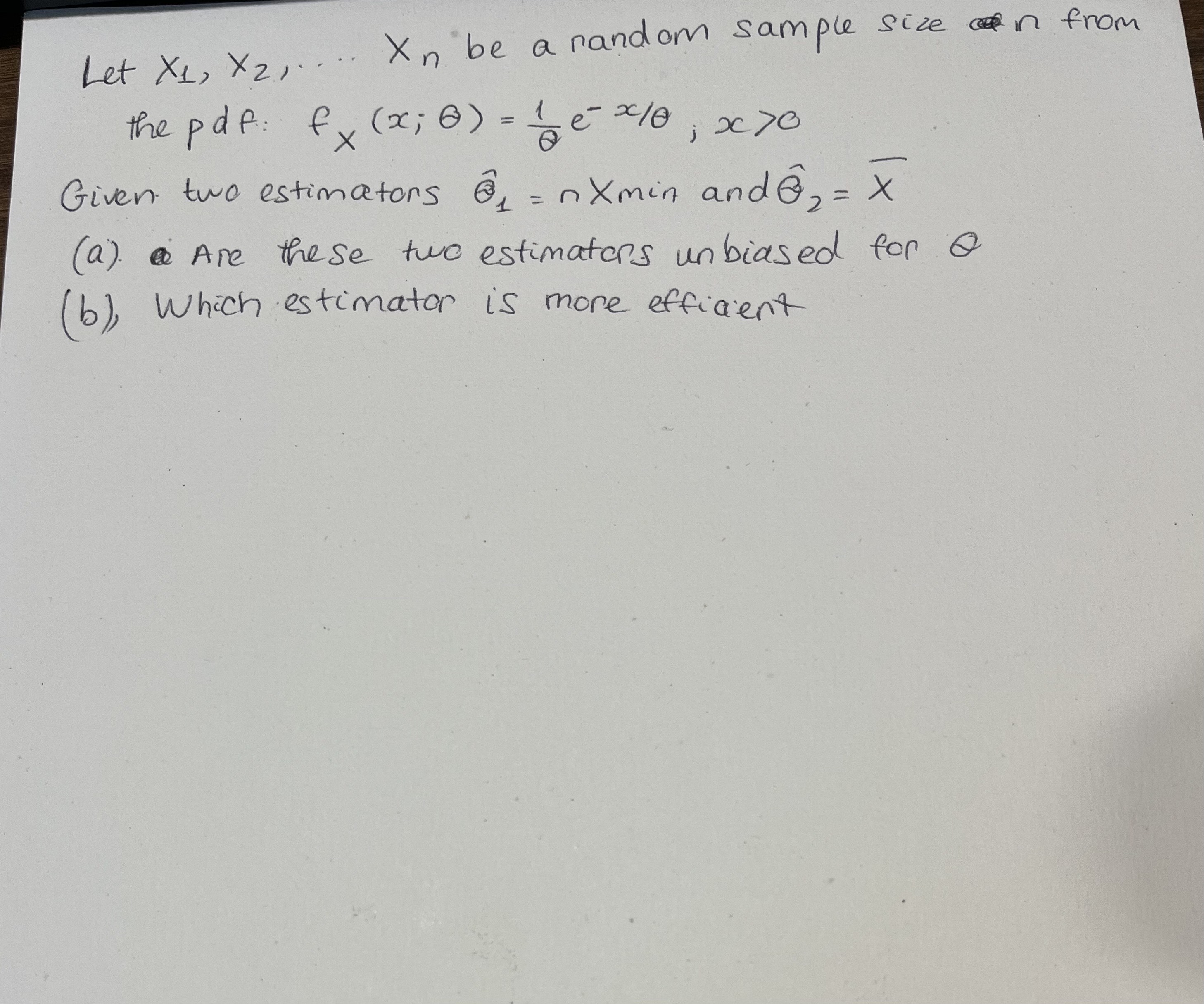 Solved Let x1,x2,dotsxn be ﻿a random sample size fromthe | Chegg.com