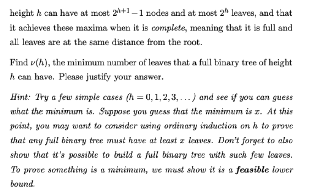 Solved 4. [10 pts] A binary tree is full if every non-leaf | Chegg.com