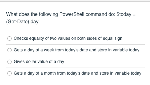 Solved What does the following PowerShell command do: | Chegg.com