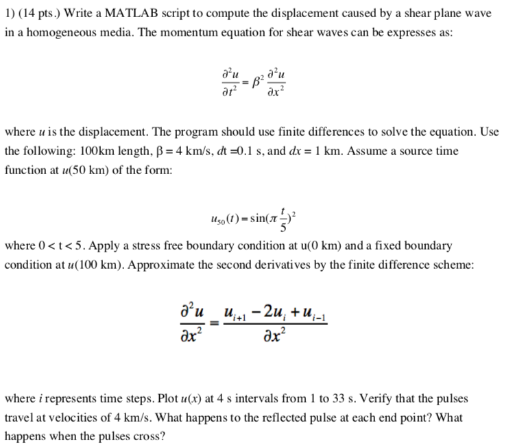 1 14 Pts Write A Matlab Script To Compute The 1482