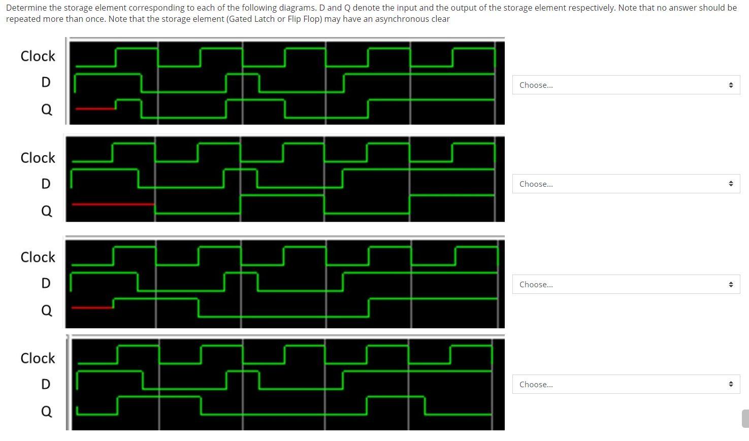 Solved Determine the storage element corresponding to each | Chegg.com