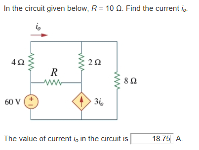 Solved In the circuit given below, R-10 Ω. Find the current | Chegg.com