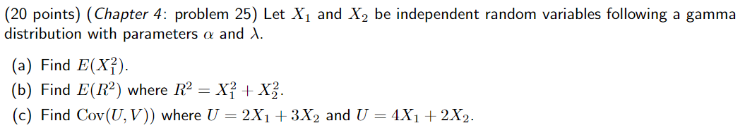 Solved (20 points) (Chapter 4: problem 25) Let X1 and X2 be | Chegg.com