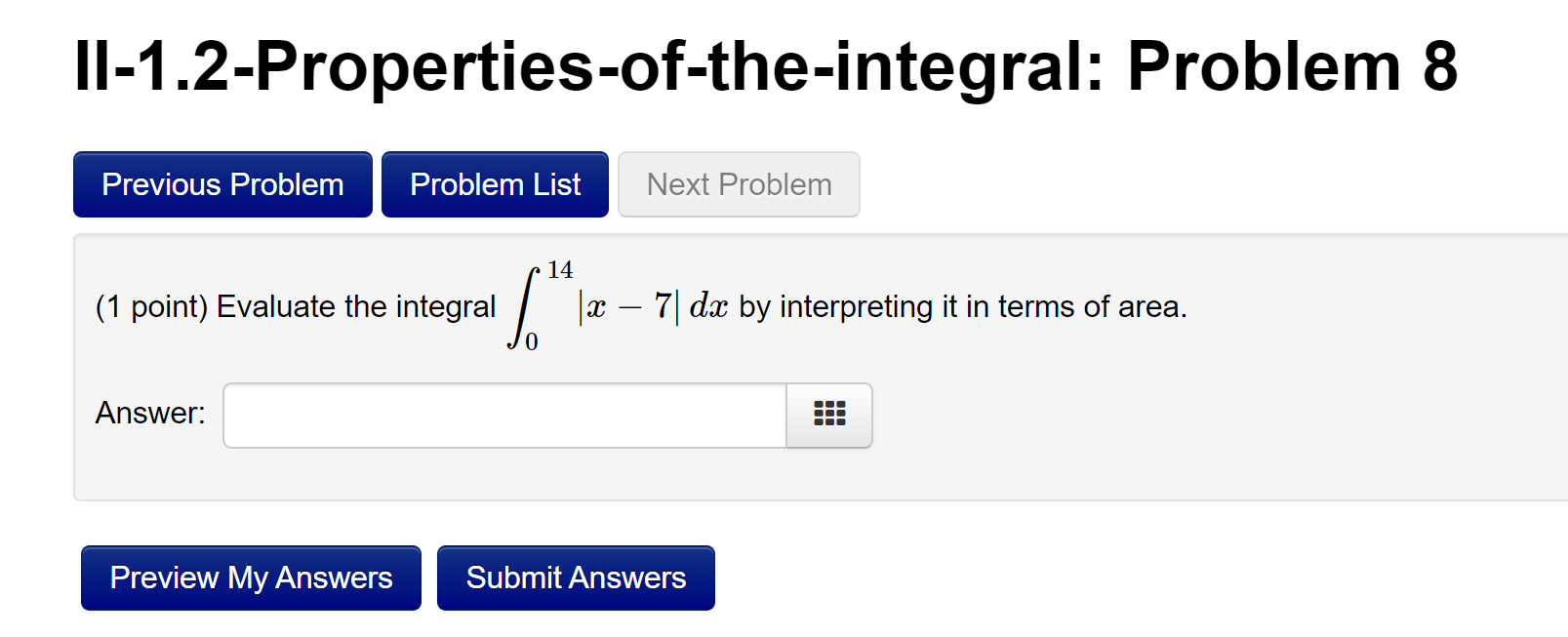 Solved II-1.2-Properties-of-the-integral: Problem 8 (1 | Chegg.com