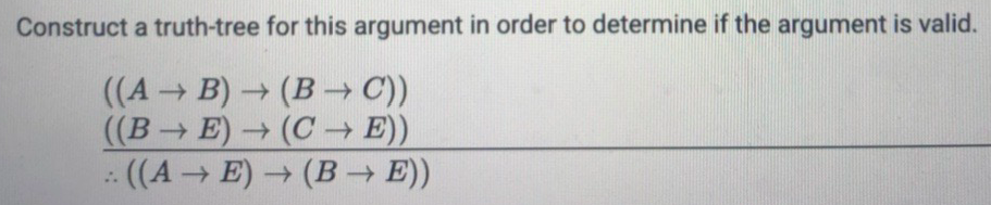 Solved Construct a truth-tree for this argument in order to | Chegg.com