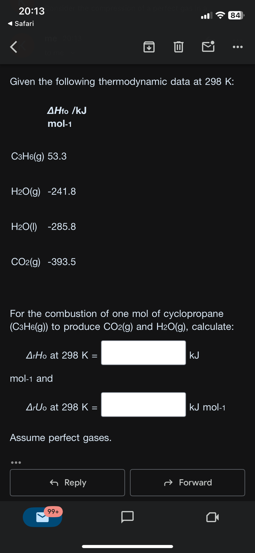 [Solved]: Given the following thermodynamic data at 298 K