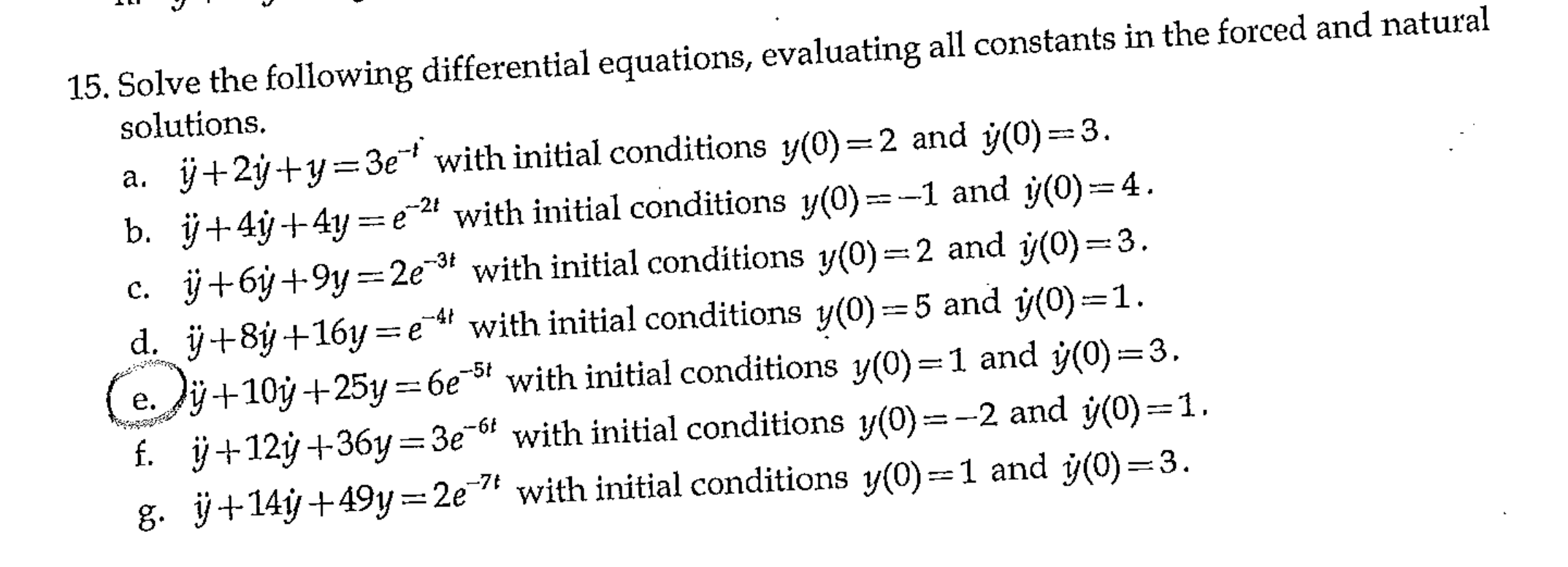 Solved 15. Solve the following differential equations, | Chegg.com
