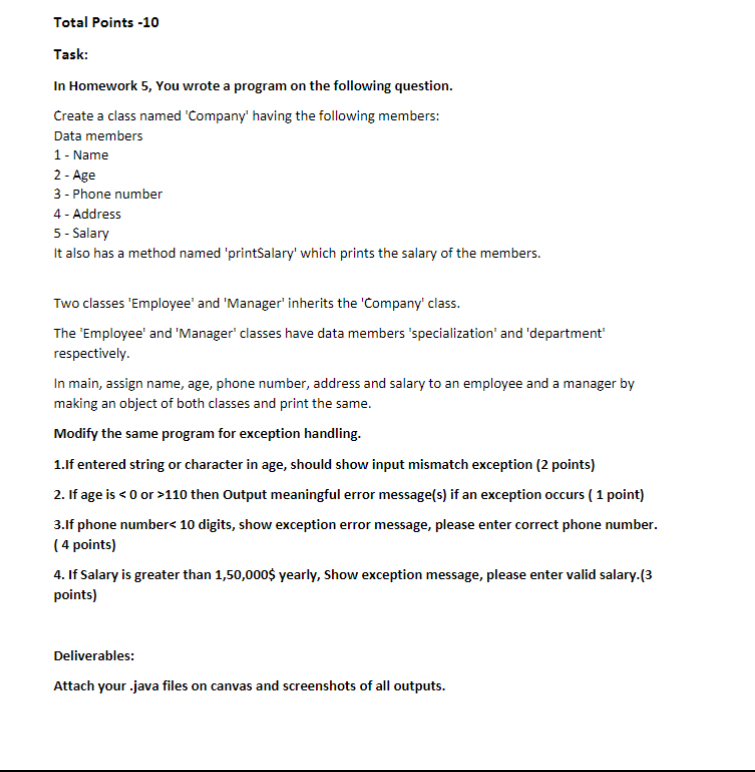 Solved USE JAVA: show output as well Create a class named | Chegg.com