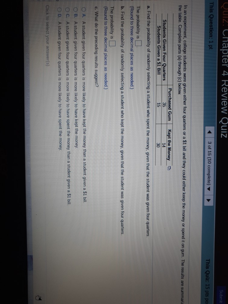 Solved Mail is spb Submit Quiz Quiz: Chapter 4 Review Quiz | Chegg.com