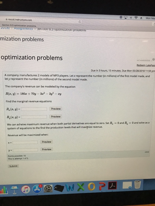Solved Section 6.3 optimization problems mization problems | Chegg.com