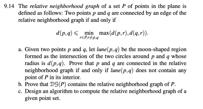 9.14 The relative neighborhood graph of a set P of | Chegg.com