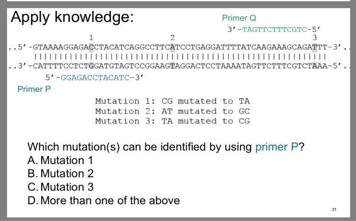 Solved Mutation 1 CG mutated to TA Mutation 2 AT mutated to | Chegg.com
