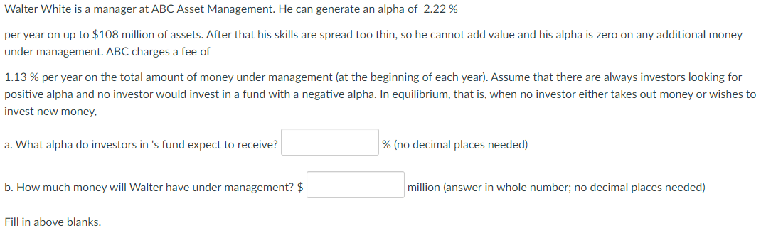 Solved Walter White is a manager at ABC Asset Management. He | Chegg.com