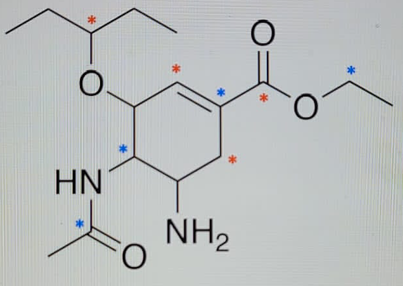 Solved The skeletal structure of oseltamivir, | Chegg.com