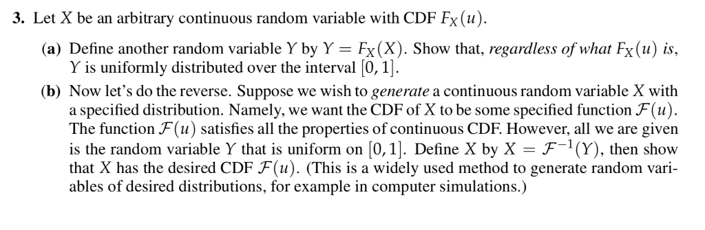 Solved 3. Let X be an arbitrary continuous random variable | Chegg.com