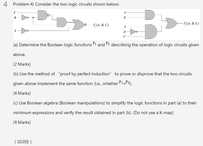 Solved (a) Determine the Boolean logic functions and | Chegg.com