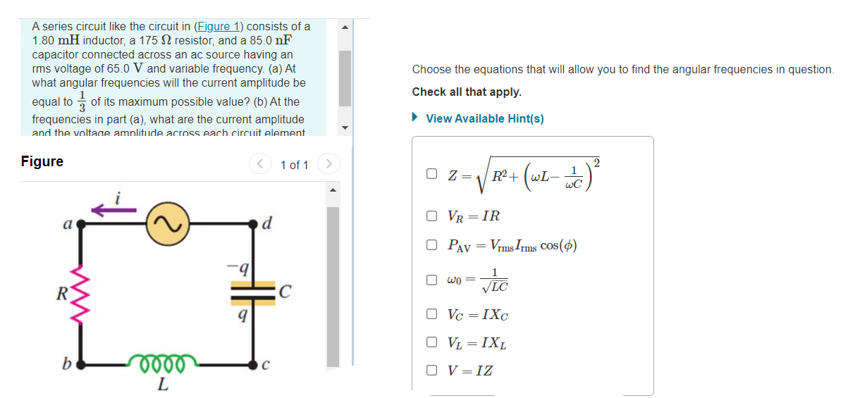 Solved A series circuit like the circuit in (Figure 1) | Chegg.com Solved A series circuit like the circuit in (Figure 1) | Chegg.com