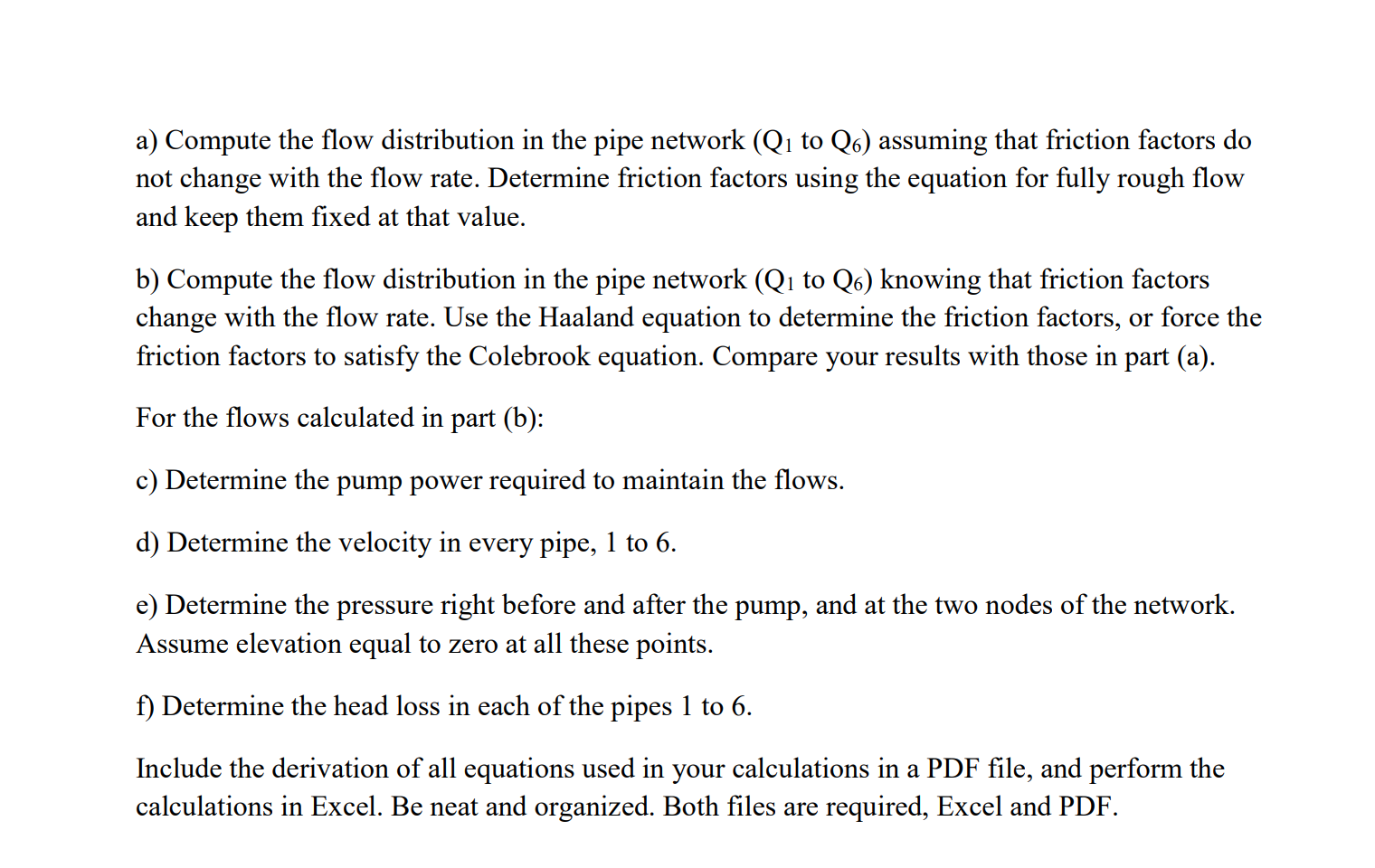 Solved PIPING NETWORK PROBLEM (15 points) Six pipes connect | Chegg.com