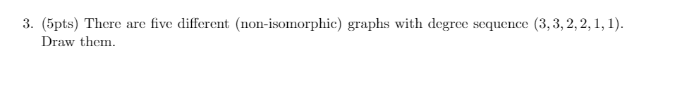 Solved 3. (5pts) There are five different (non-isomorphic) | Chegg.com