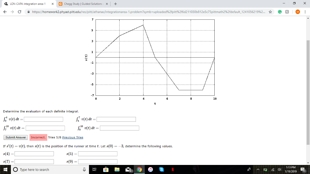 Solved 2 LON-CAPA integration-area- x Chegg Study | Guided | Chegg.com