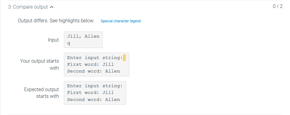 Solved 1: Compare output ^ 0/1 Output differs. See | Chegg.com